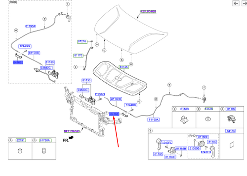 KIA NIRO MK1 Hood Release Cable Mounting Right Bracket 641683X900 NEW ...