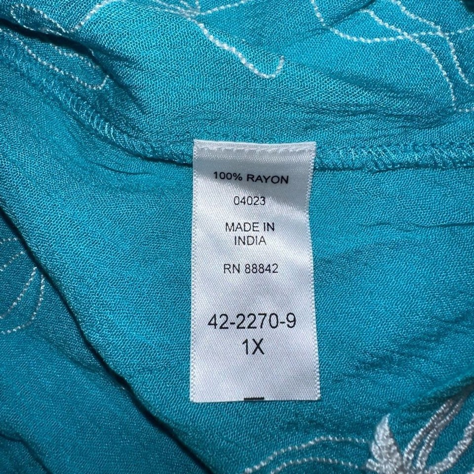 Catherines Blue Tunic Top Women’s 1X NWT Bell Sleeves Keyhole Back ...