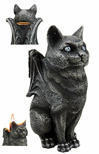 Ebros Gift Stoic Guardian Feline Cat Gargoyle Gothic Candleholder ...