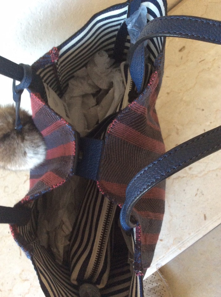 Splendid Womens Key West Faux Leather Pattern Tote Handbag Navy Extra ...