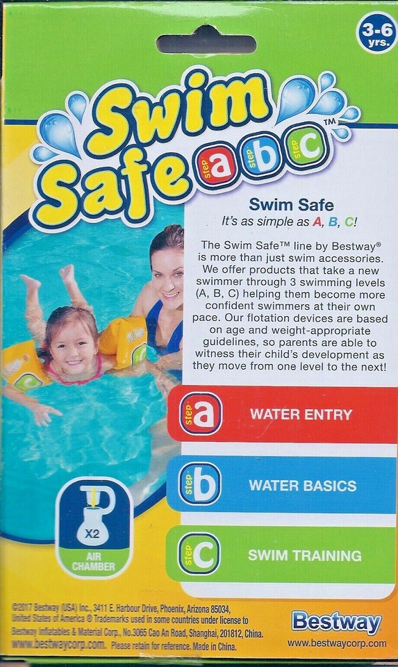 SWIM SAFE ABC ONE PAIR OF BABY ARMBANDS STEP C AGES 3-6 YRS - NEW IN ...
