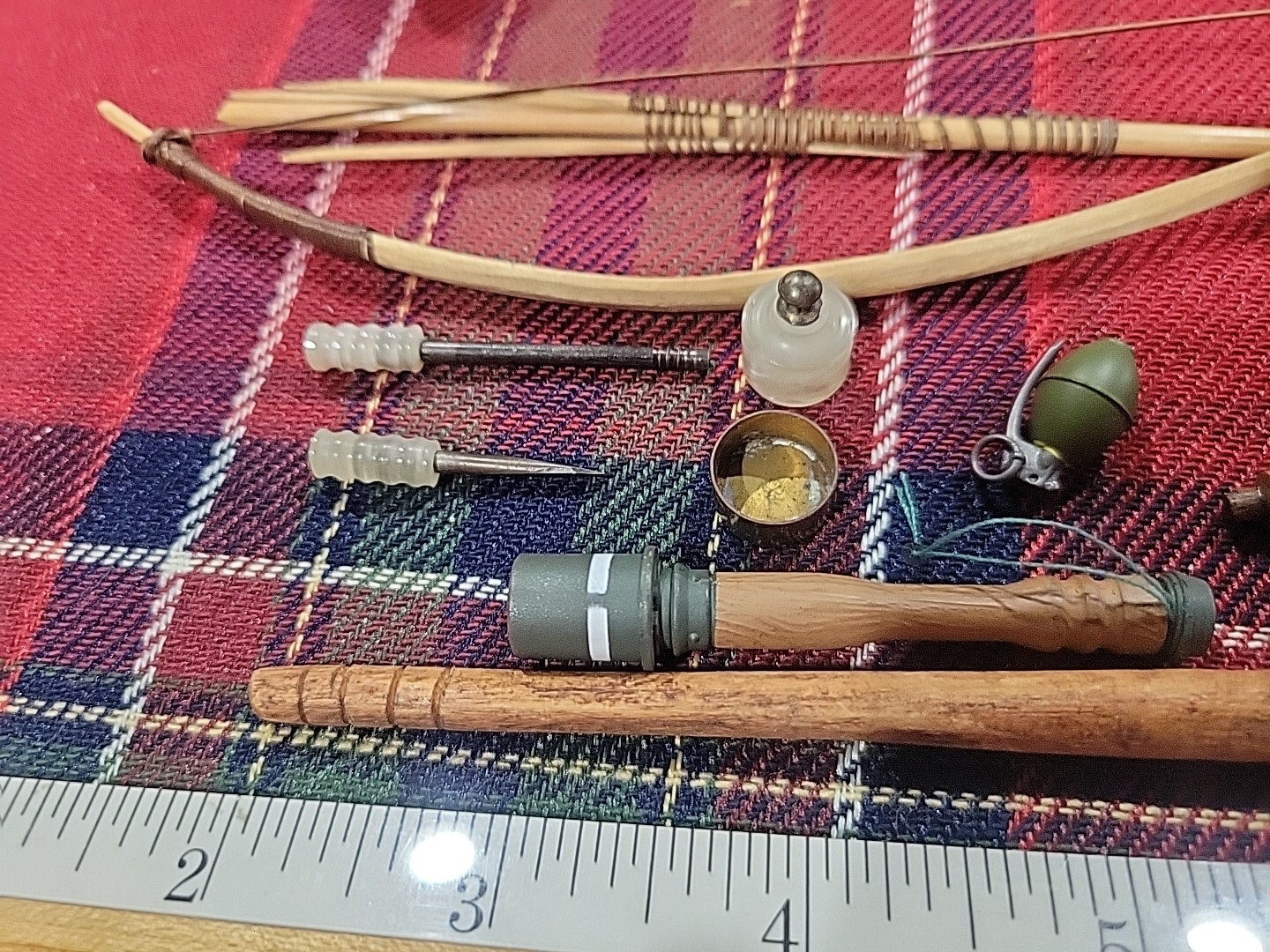 Lot Miniature early American Bow Grenade tomahawk Gavel Mace War Beads ...