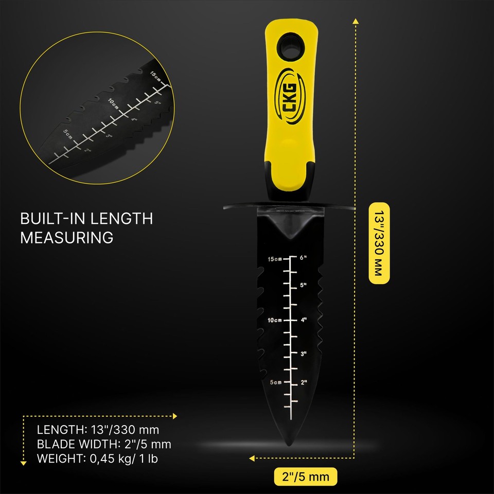 CKG Metal Detector Shovel, Heavy Duty Double Serrated Edge Digger ...
