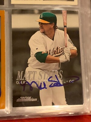 MATT STAIRS AUTOGRAPHED SIGNED 2000 SKYBOX DOMINION CARD ATHLETICS COA ...