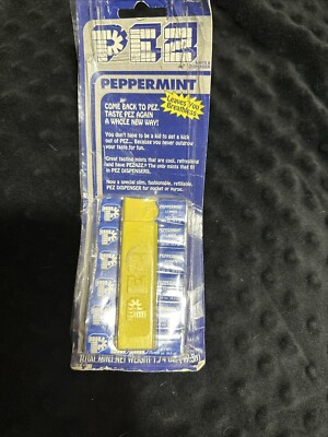 PEZ Mint on Card MOC Retired REGULAR REMAKE PEPPERMINT YELLOW 1995 | eBay