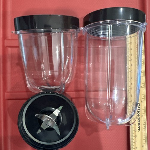 Magic Bullet MB1001 Replacement Parts Two Cups & Jar Lid 2 Pack plus 1 ...
