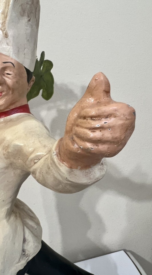 Vintage Winking Chef Waiter Figurine Kitchen Restaurant Decor French 18 ...