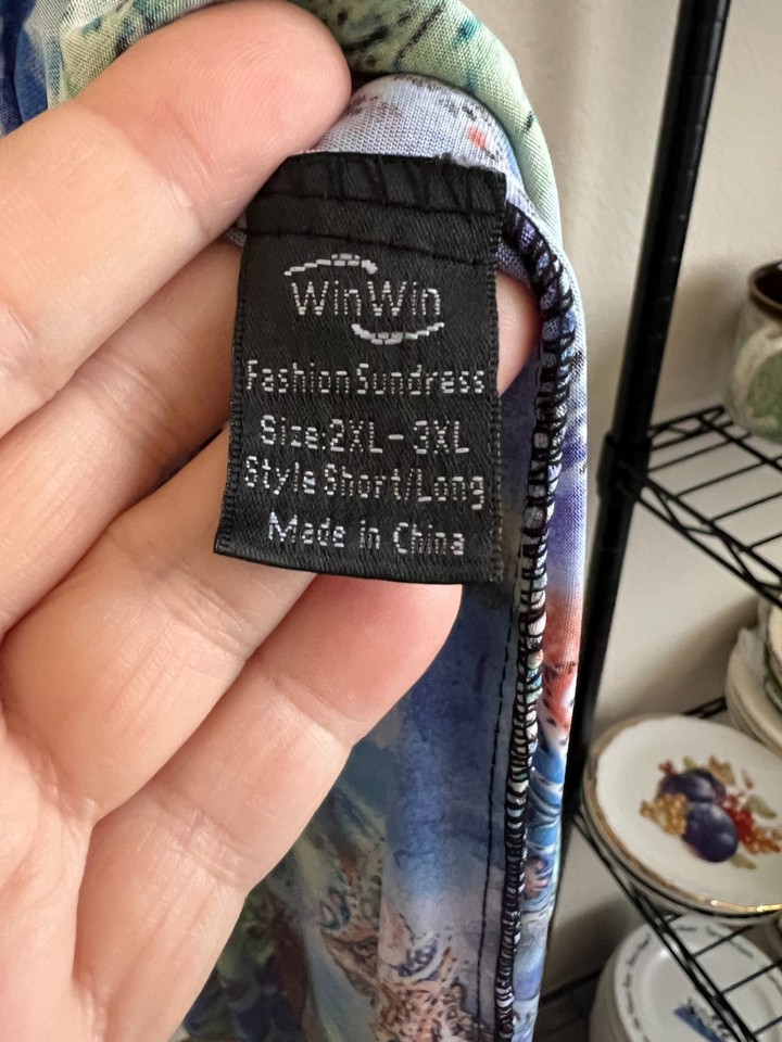 Women's WinWin Fashion Sundress Stretch Bodice Size 2-3X Colorful Silky Midi | eBay