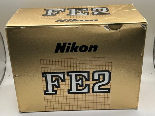 Nikon FE2 Black 35mm Film Camera Body SLR in original box shows no ...