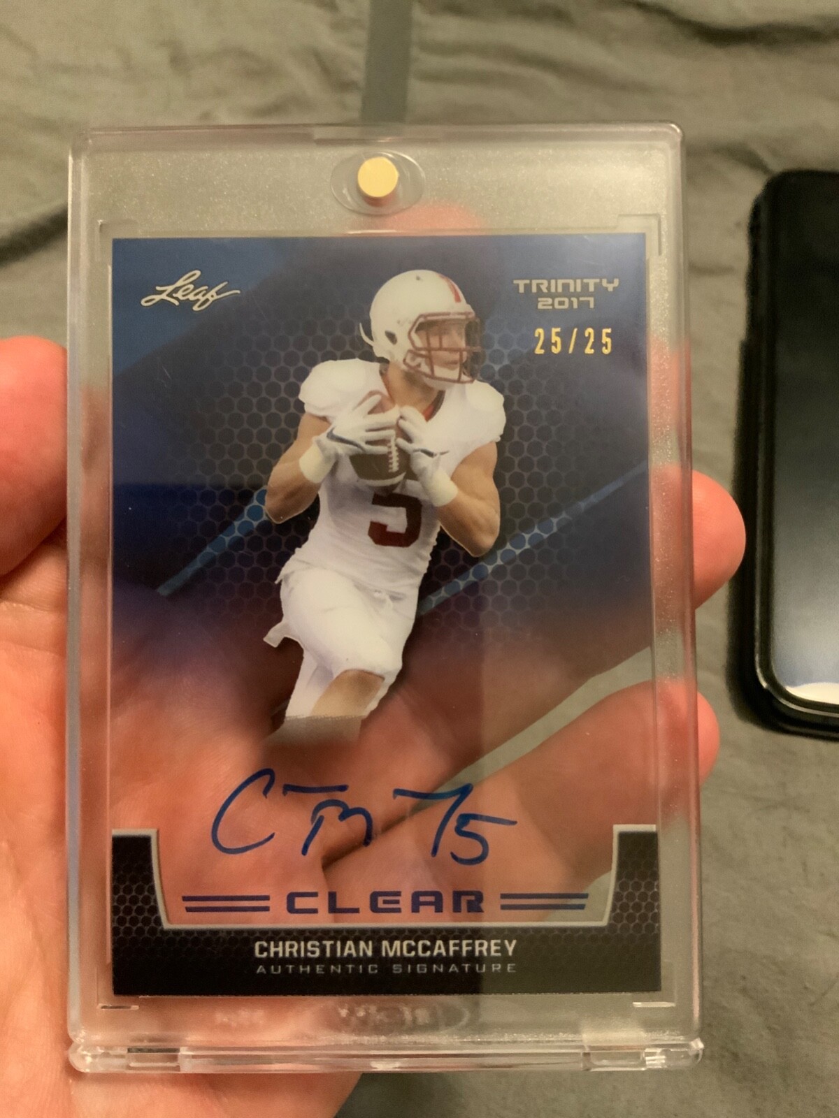Christian McCaffrey Rookie Auto RC Trinity Clear /25 Autograph | eBay