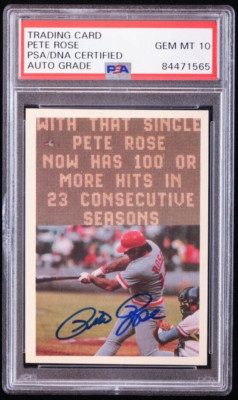 Pete Rose - SIGNED ON CARD - 1985 Topps 🔥PSA 10 Auto GEM 🔥 Reds | eBay