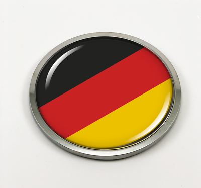 Germany Flag 3D Domed Emblem Badge Car Sticker Chrome ROUND Bezel | eBay