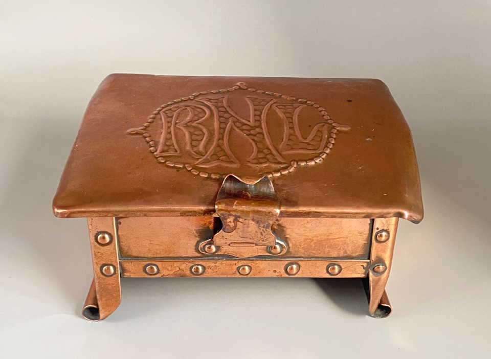 Antique c1890s Newlyn School Royal Navy League Arts & Crafts Copper ...