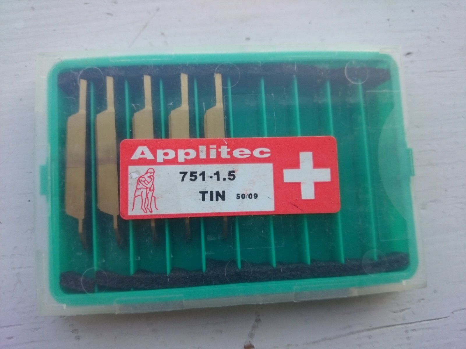 5 Applitec TOP-line carbide parting inserts 751R-1.5 TiN ( 1.5mm part ...