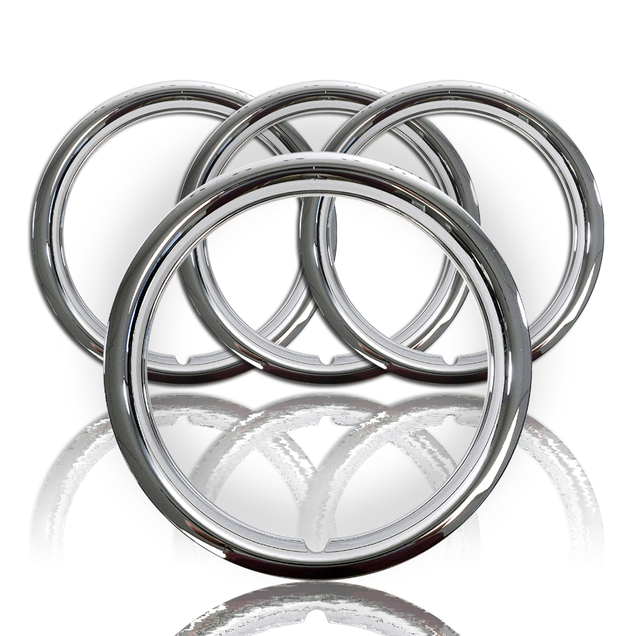 Set of 4 18" Chrome Wheel Rim Trim Rings Beauty Bands Rims Rally Steel ...