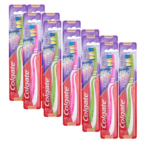 12PK Colgate Zig Zag Soft Bristles Toothbrush Dental Oral Teeth Care ...