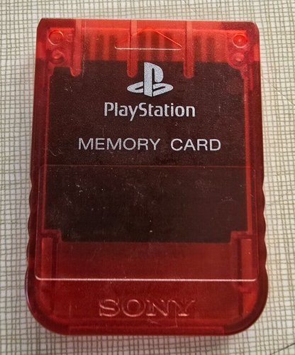Playstation PS1 Official OEM 15 Block Memory Card SCPH-1020 LIGHT RED ...