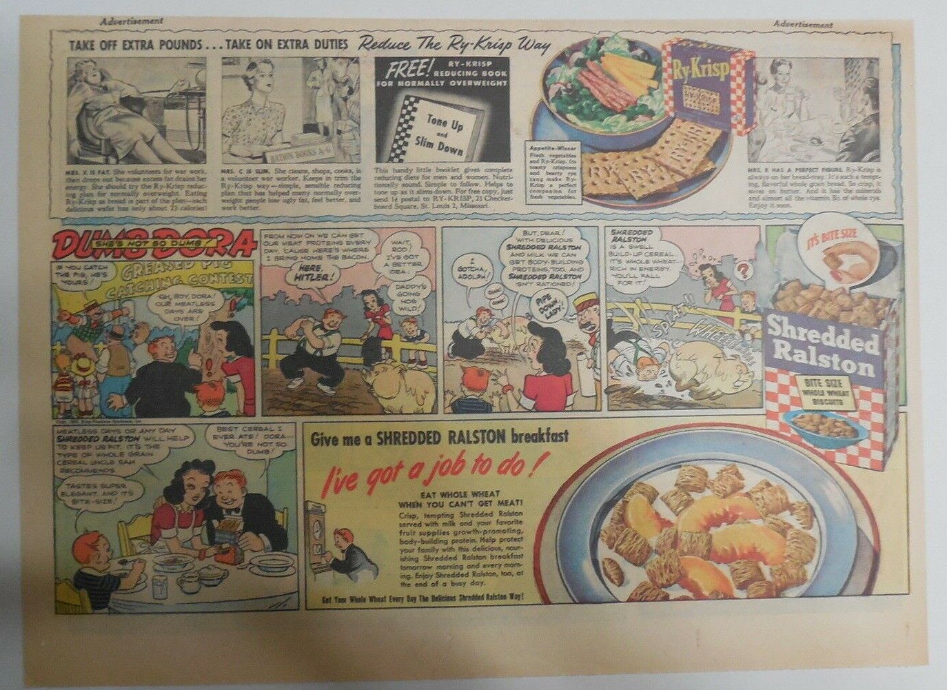 Ralston Cereal Ad: Dumb Dora, She's Not So Dumb from 1940's Size: 11 x ... Ralston Cereal Ad: Dumb Dora, She's Not So Dumb from 1940's Size: 11 x ...