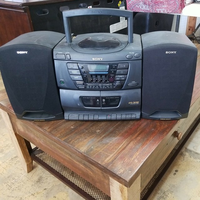 Sony Boombox Radio Cassette CD Player Mega Bass Stereo Cfd-zw160 1997 ...