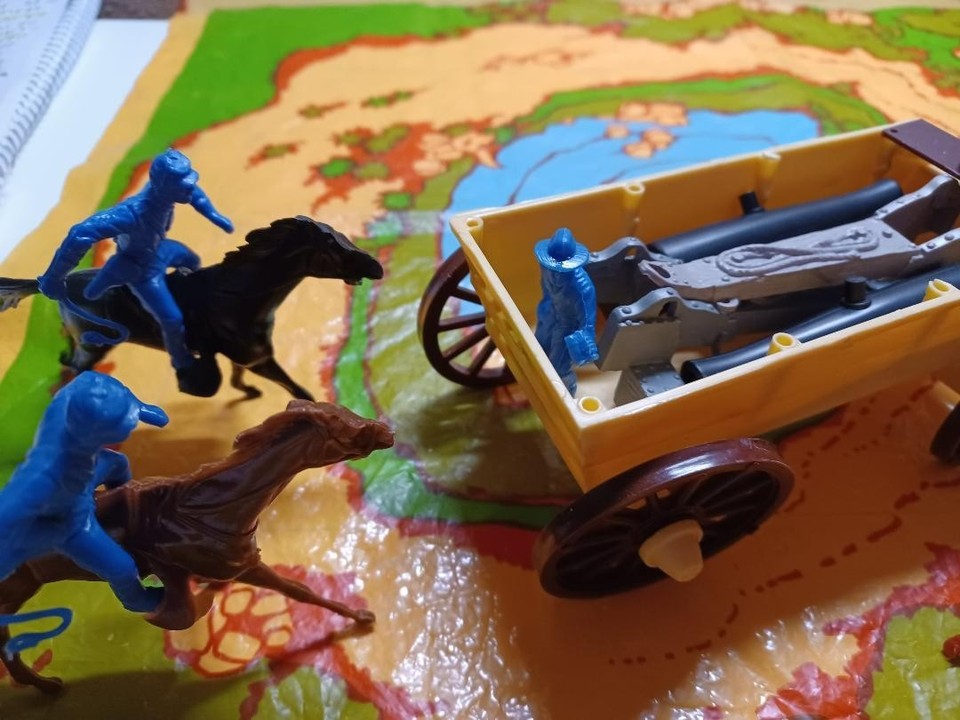 REL Wagon w/Driver and Lookout/6 MPC Marx recast Cavalry Troopers 54mm ...