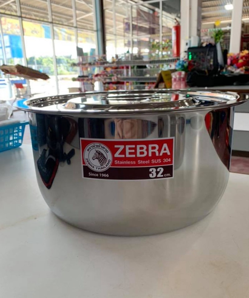 10PcSet Zebra Thai Chinese Stainless Steel Pot Indian Pan Cook Soup ...