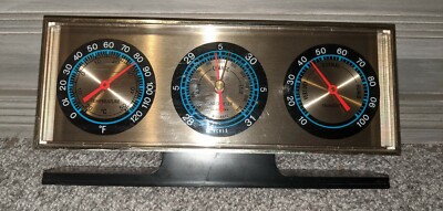 Vintage Springfield Instruments Desk Top Barometer Humidity Temperature ...