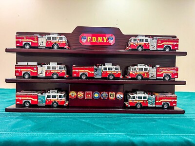 FDNY Code 3 1/64 Squad Collection 7 pc Set Wall Mount Display Shelf with Trucks | eBay