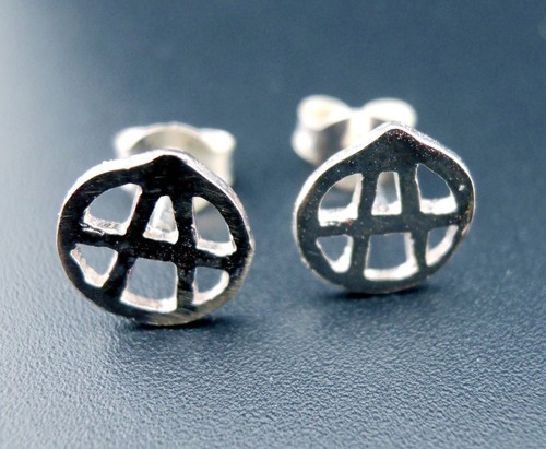 Anarchy Earrings Sterling Silver NEW Punk Vintage 90s Stud Anarchist ...