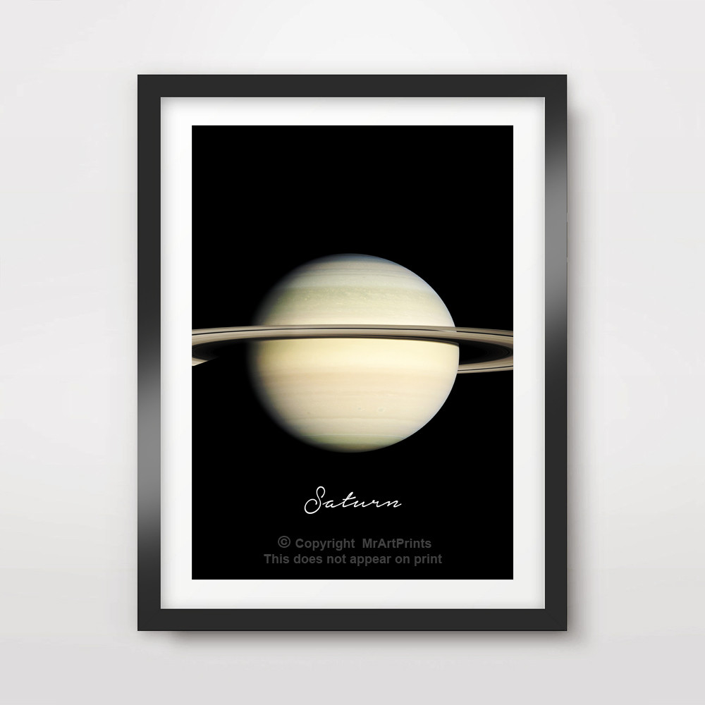 PLANET SATURN Art Print Poster Home Decor A4 A3 A2 Nasa Outer Space ...