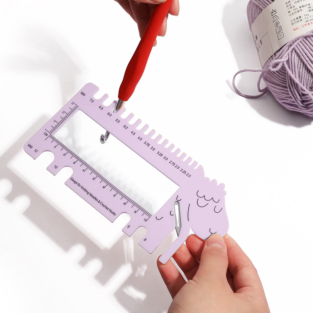 Multifunctional Sewing Crochet Ruler Sheep Shape Knitting Gauge Size ...