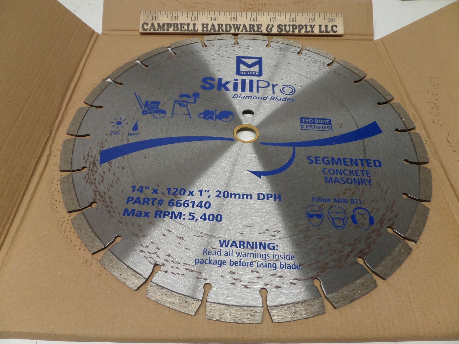 Abrasive Segmented Concrete Masonry Diamond Blade Partner Saw 14" x ...