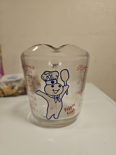 Vintage Pillsbury Doughboy Poppin Fresh 2 Cup Measuring Glass Anchor ...