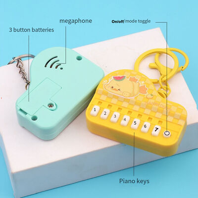 Keychain Piano with 7 Children Piano Cartoon Mini Piano Keychain with ...