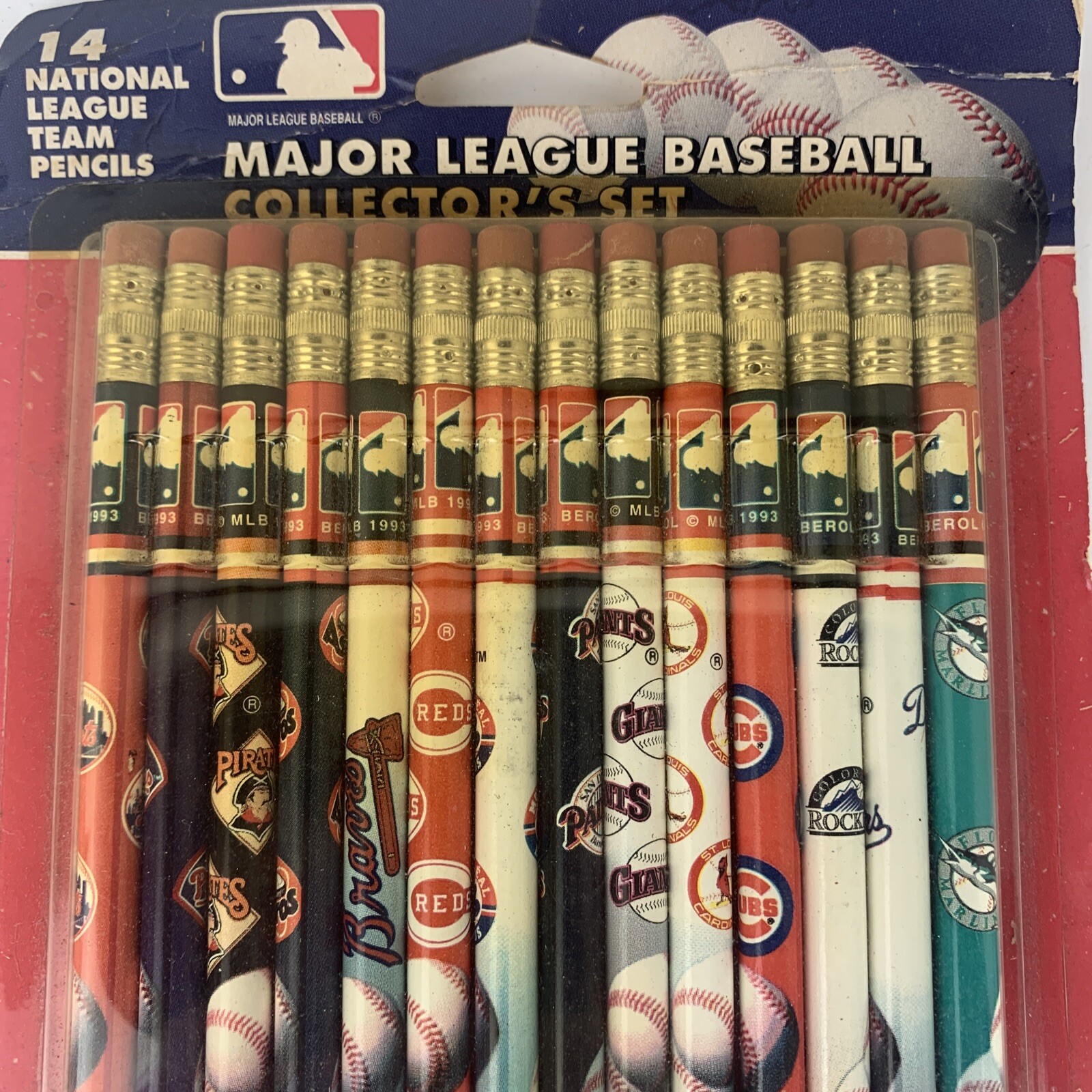 1993 Major League Baseball Collectors Team Set 14x Pencils Office ...