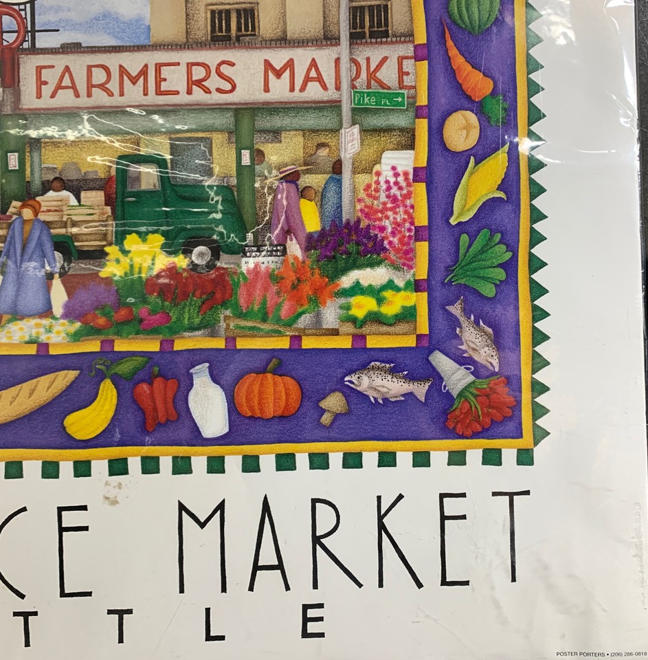 Pike Place Beth Logan Vintage 1994 Seattle Washington Fish Market Print ...