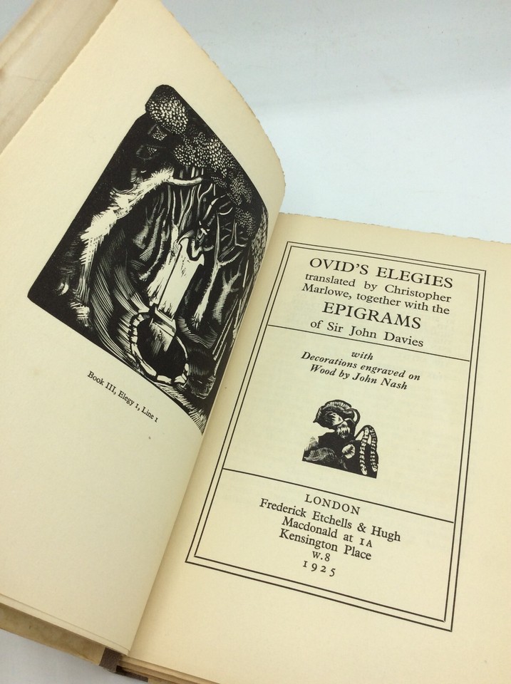 OVID'S ELEGIES trans. by Christopher Marlowe - 1925 - limited ed ...