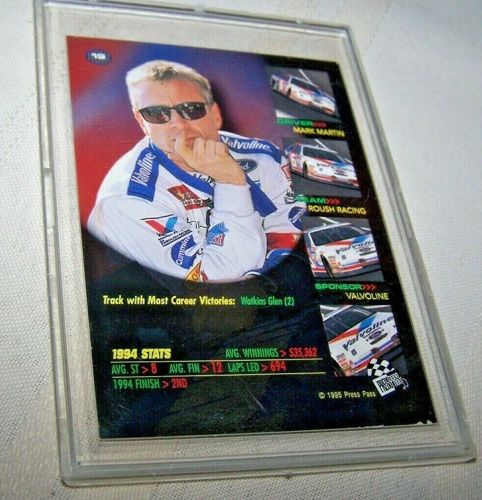 MARK MARTIN - Autographed - 1995 Press Pass VIP - Nascar Card #19 | eBay
