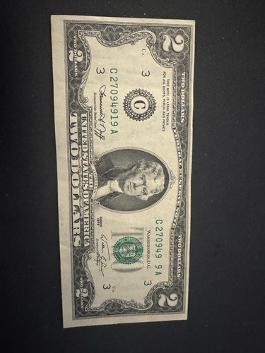 1976 2 dollar bill error Missing Serial Number Digit Also Misaligned ...