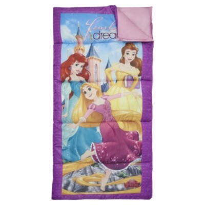 Vintage Disney Princess Full Size Camping Sleeping Bag Belle Rapunzel ...