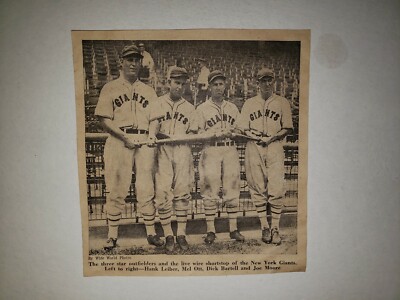 Giants 1934 Picture Hank Leiber Mel Ott Dick Bartell Joe Moore | eBay