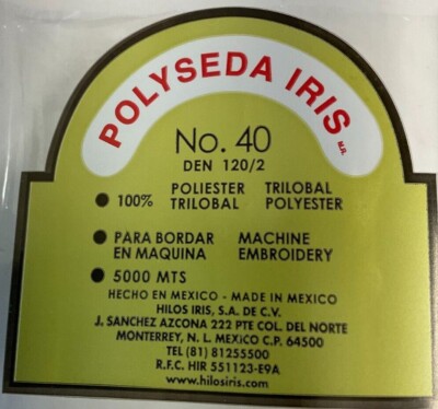 POLYSEDA IRIS THREAD- 40 WEIGHT- 5500 YARDS-- MANY CHOICES OF COLORS | eBay