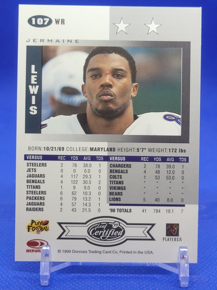 1999 Leaf Certified Jermaine Lewis #107 | eBay