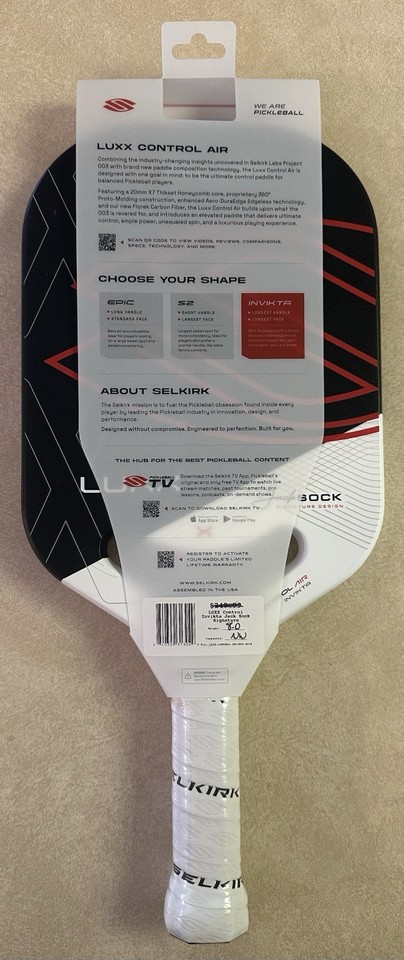 Selkirk LUXX Control Air Invikta Red Jack Sock Signature Pickleball ...