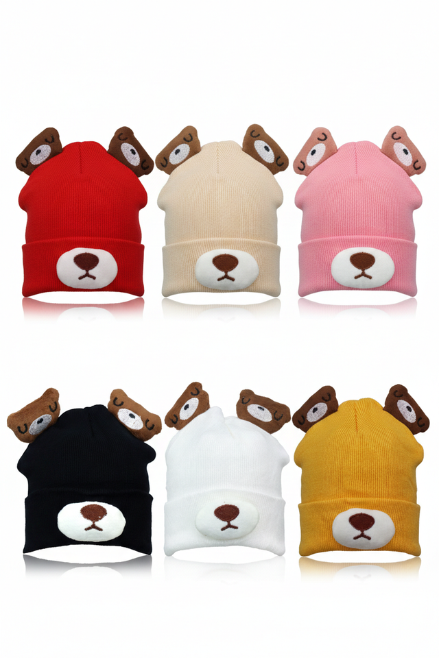 Baby Winter Knit Cap with Cute Bear Ears – Soft Warm Beanie Hat for ...