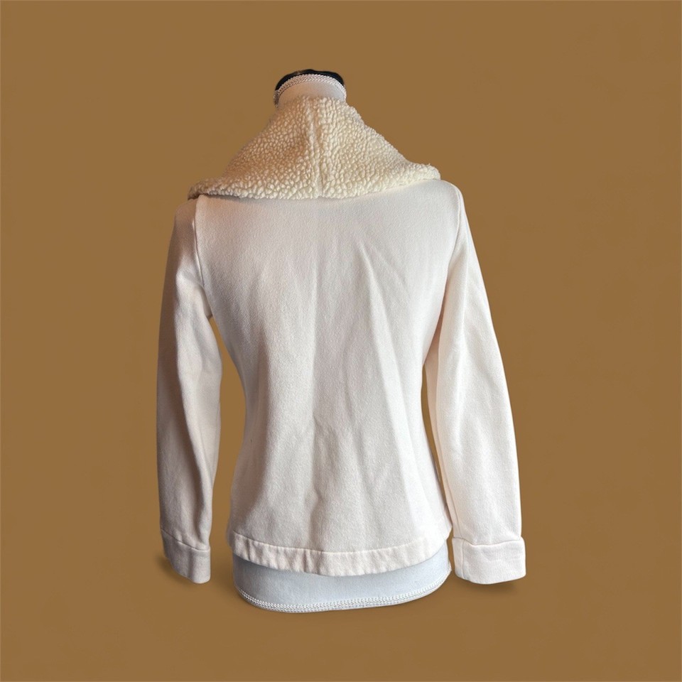 Lauren Jeans Co Ralph Lauren Petite M Cream Sherpa Collar Faux Ivory ...