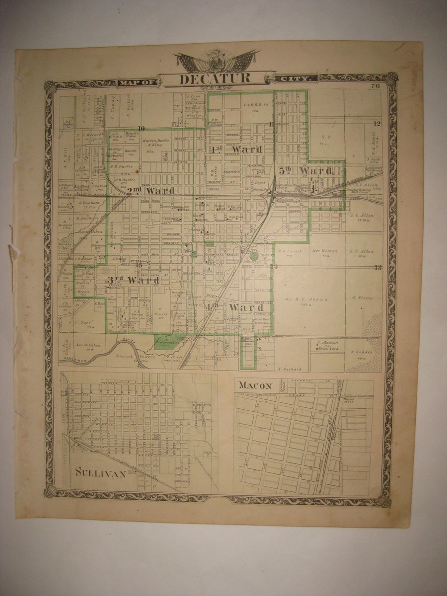 Sullivan County Missouri Platte Map Liberty 1887 Old Town Map With