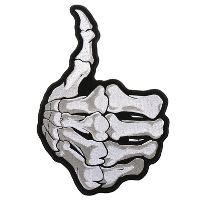 Skeleton Hand Bones Thumbs Up Embroidered Patch [Iron on Sew on -5.0 X ...