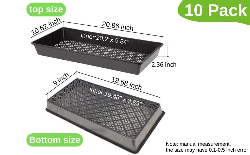 1020 Mesh Bottom Trays Soil Trays 10pack Seedling Starter Microgreen ...