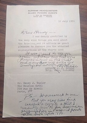 General - Anthony Joseph Drexel Biddle Jr. Signed Letter July 12th ...