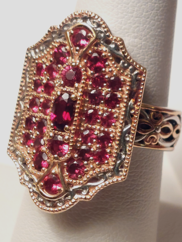 MICHAEL VALITUTTI NH SILVER 925/ ROSE GOLD RHODOLITE GARNET RING SZ 7.5 ...